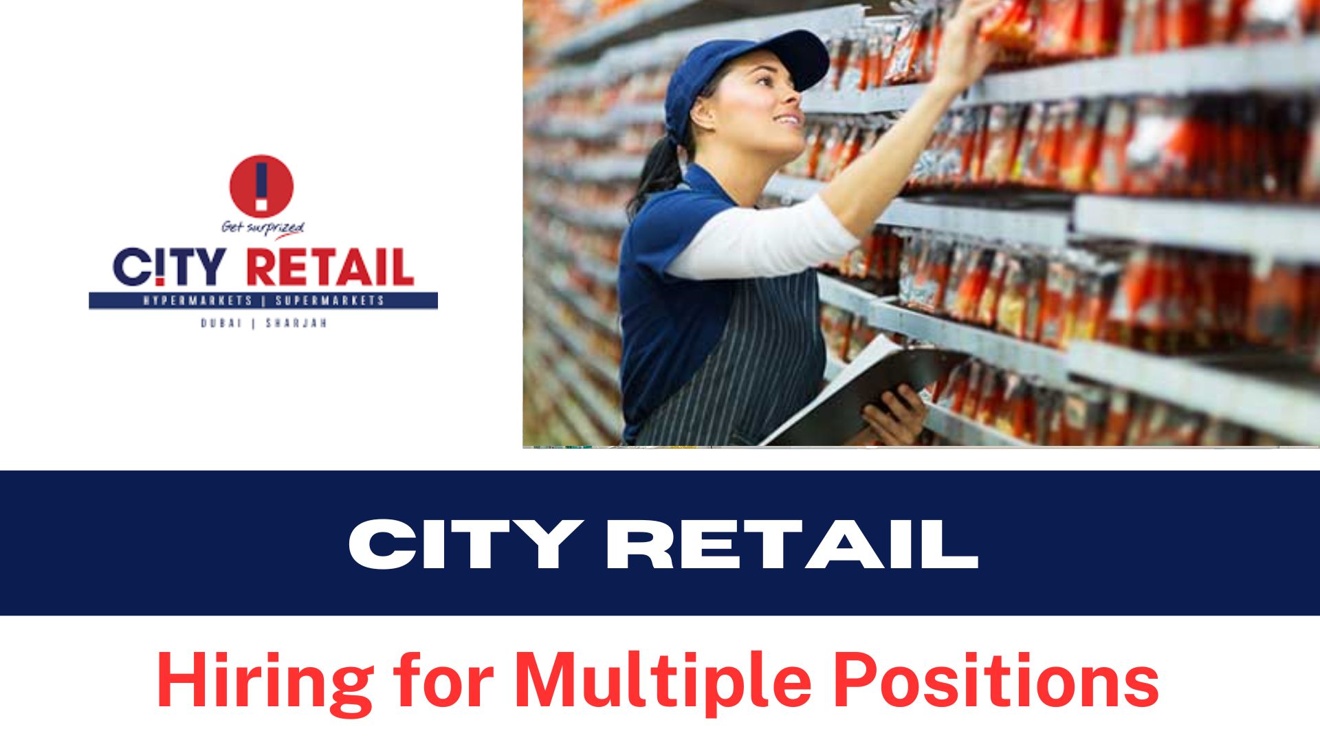 City Retail Hiring for Multiple Job Vacancies