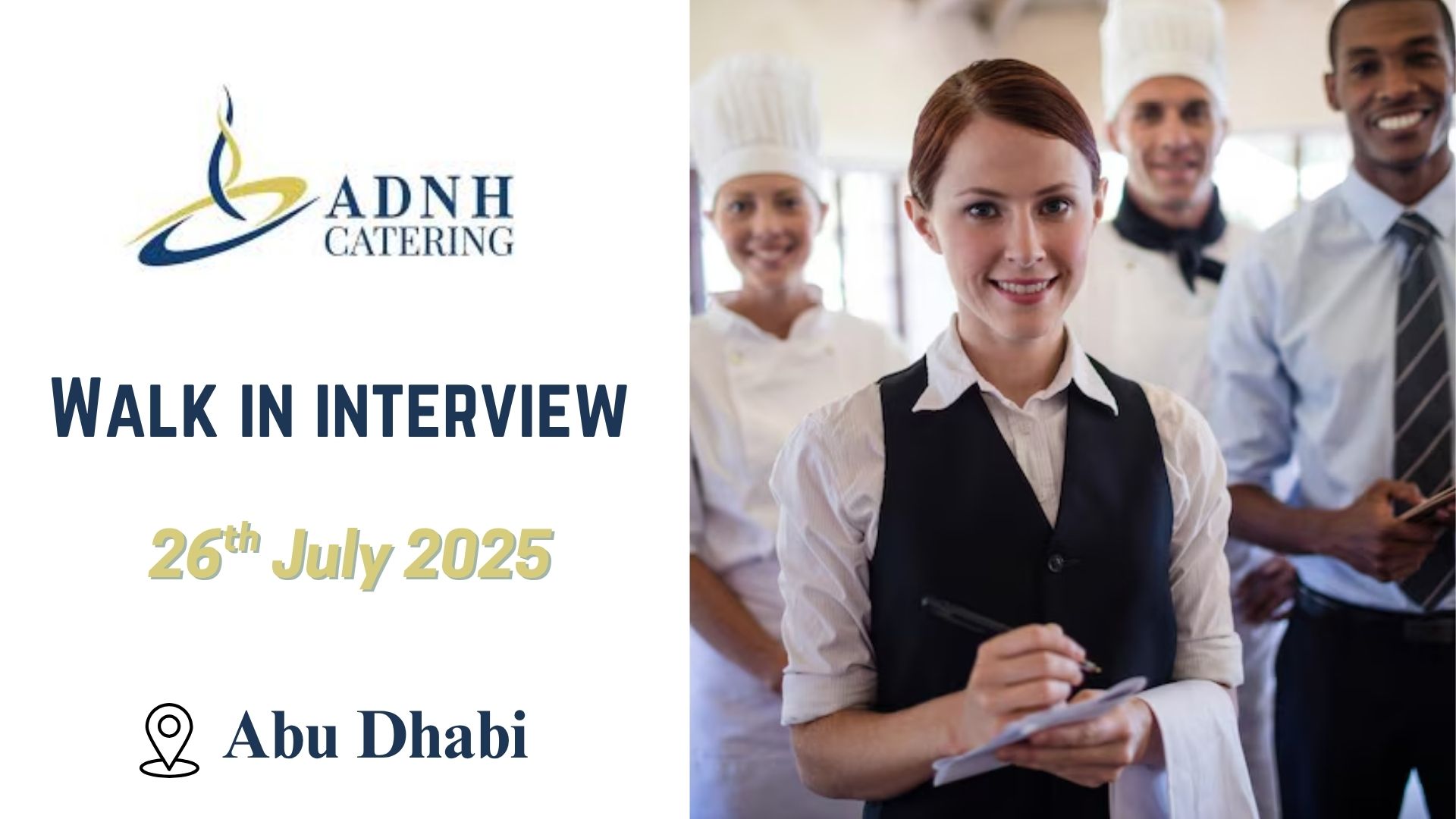 ADNH Catering Walk in Interview in Abu Dhabi