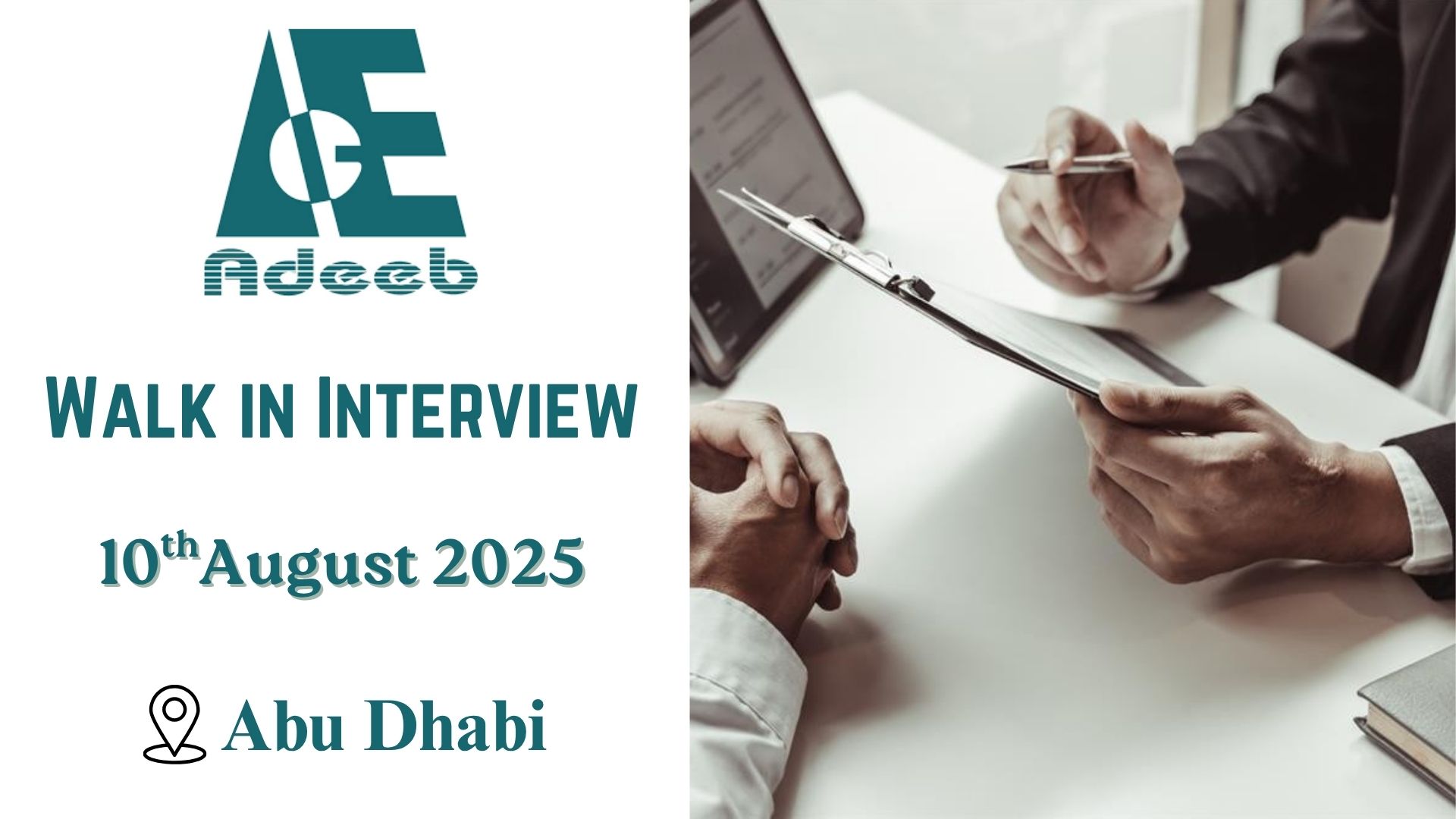 Adeeb Group Walk in Interview in Abu Dhabi