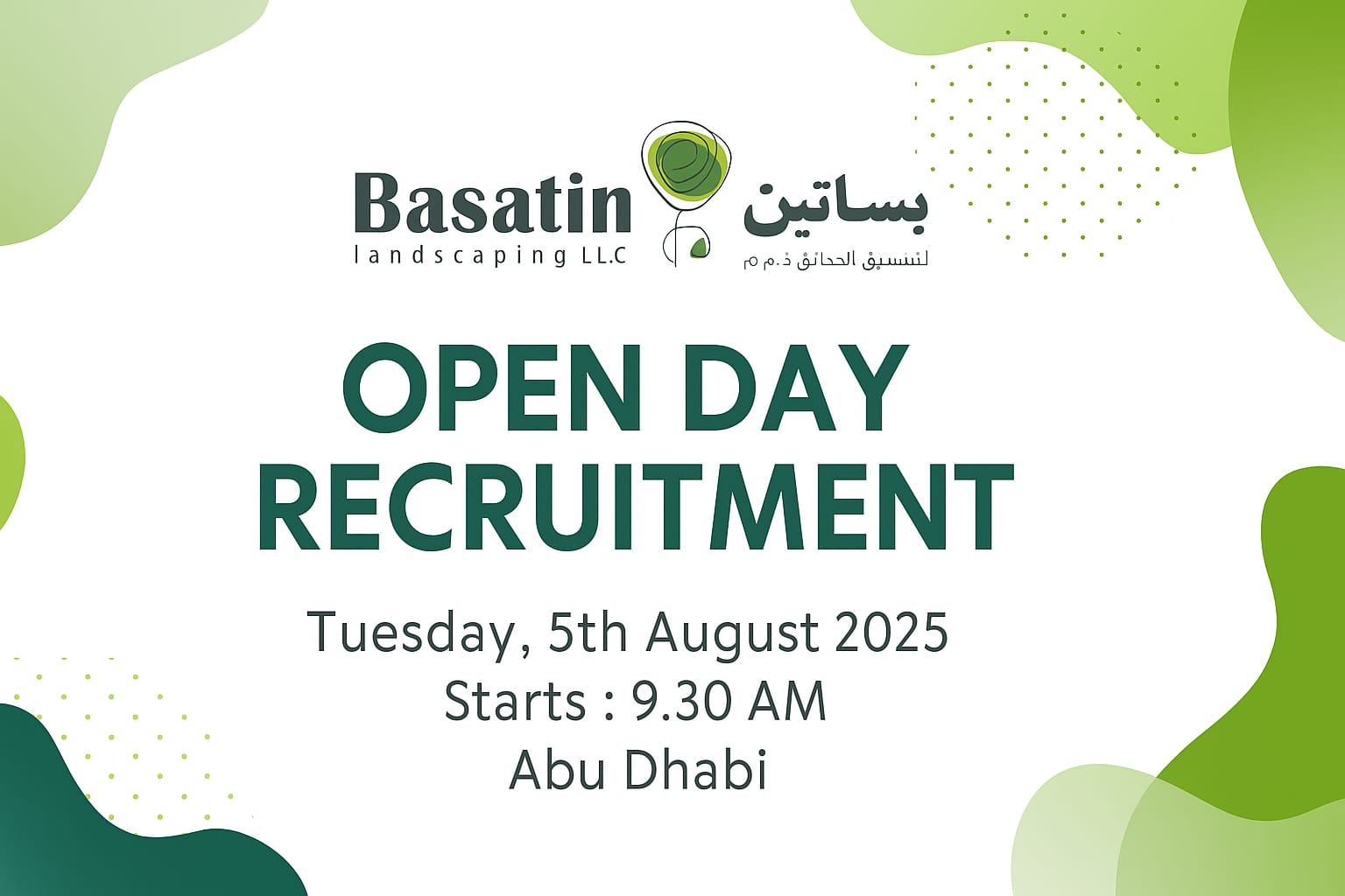 Basatin Landscaping New Open Day Recruitment