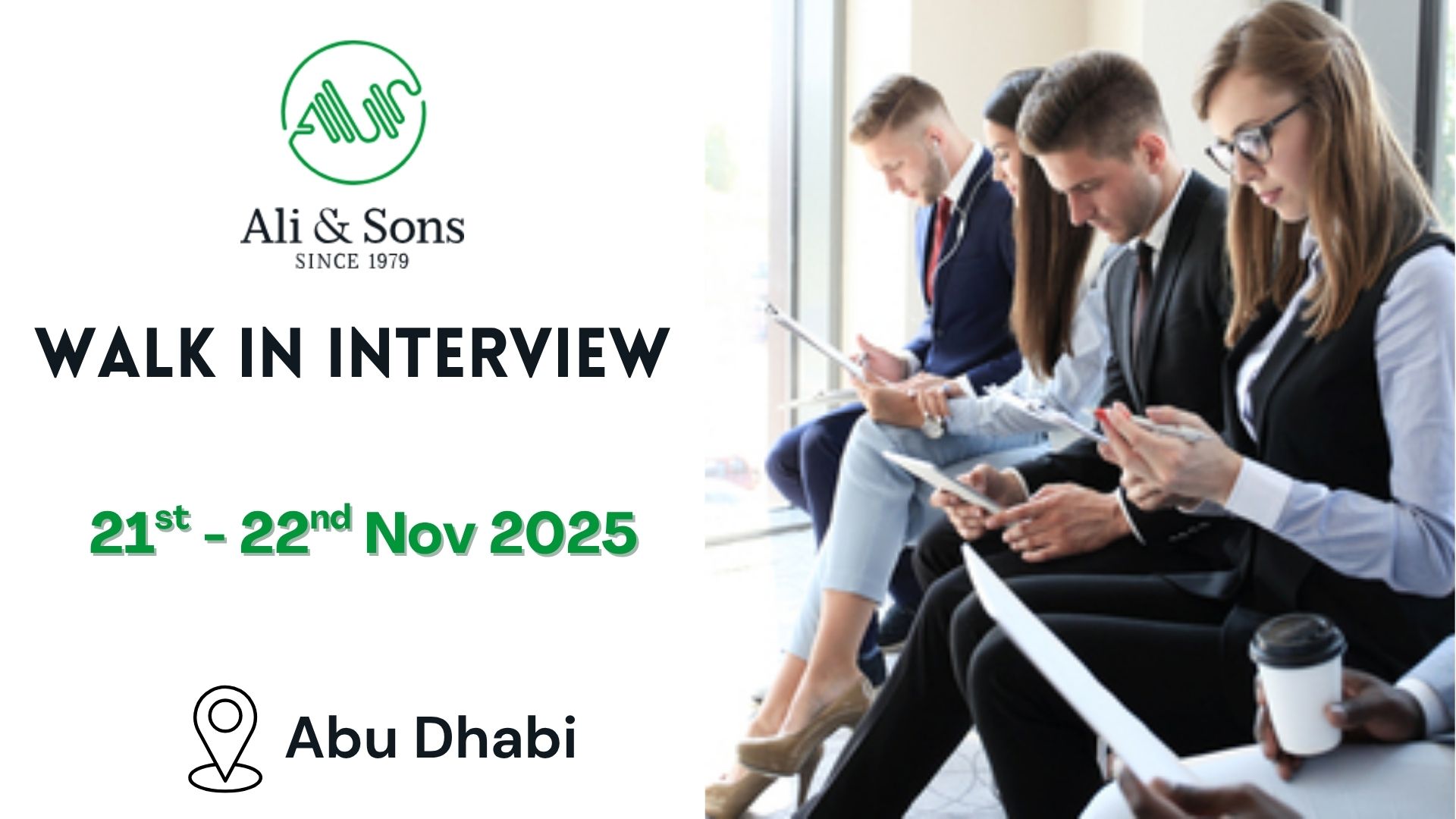 Ali & Sons New Walk in Interview in Abu Dhabi